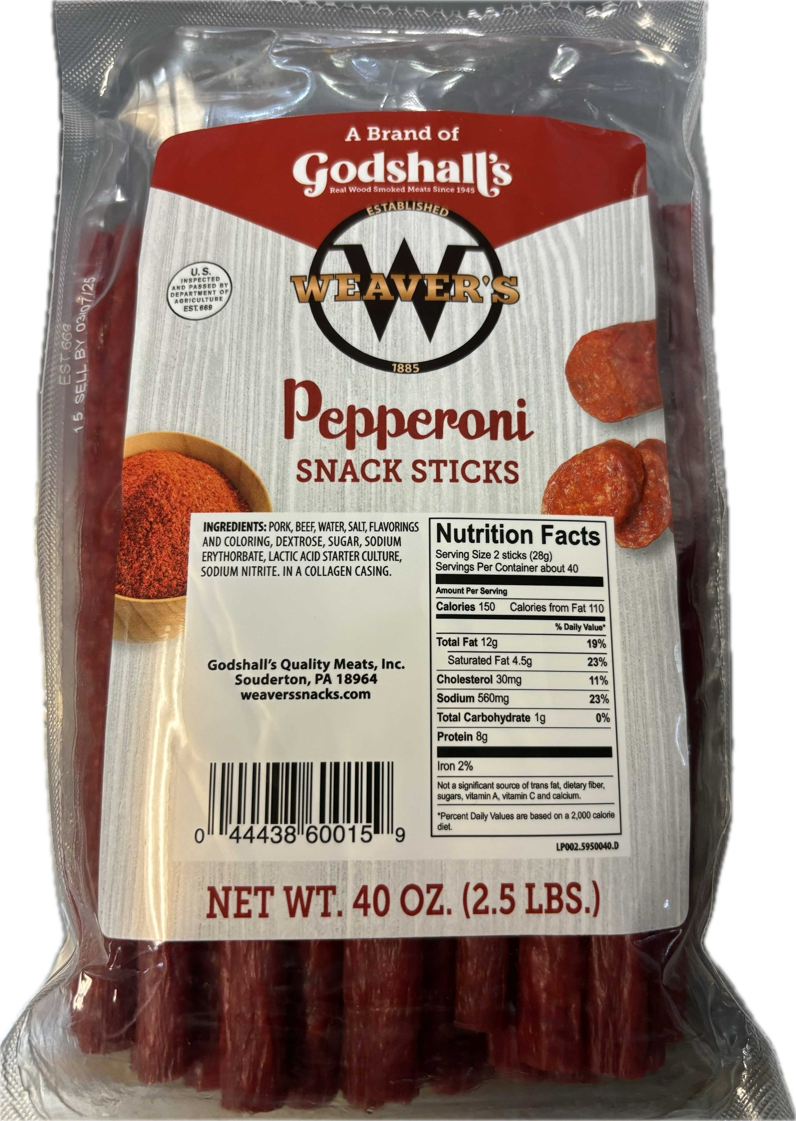 Pepperoni Snack Sticks 2.5lb | Darkrunjerky
